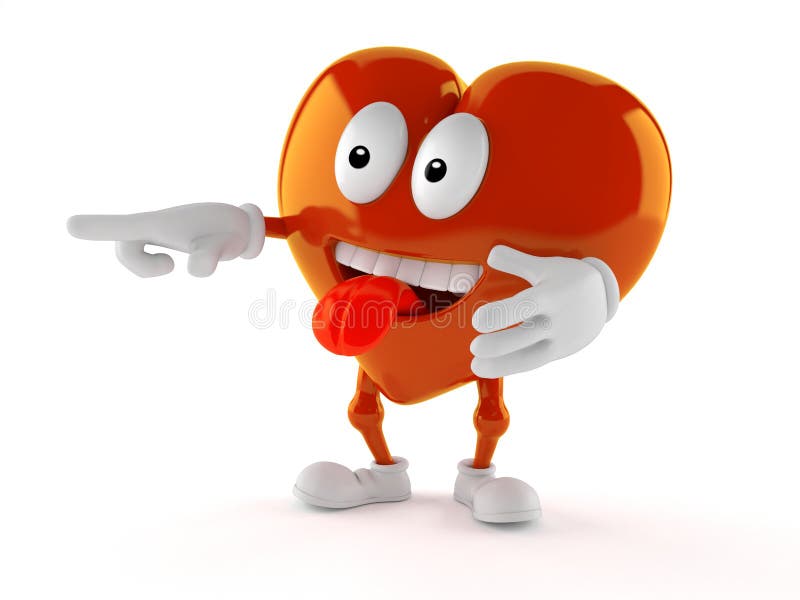 Heart Character With Pointing Stock Illustration - Illustration of ...