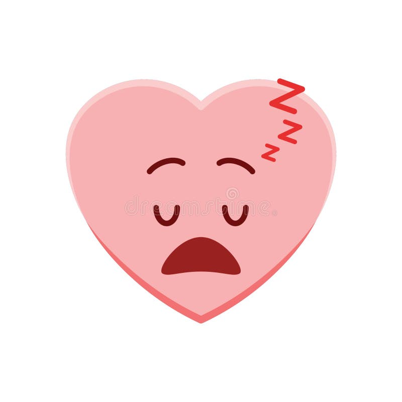Heart Character Sleeping. Vector Illustration Decorative Design Stock ...
