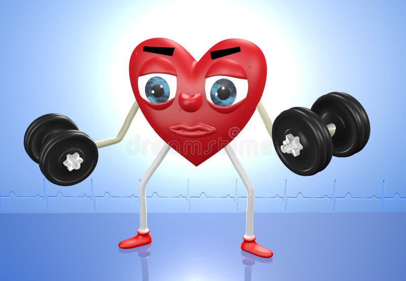 Heart Character with Weights Stock Illustration - Illustration of ...