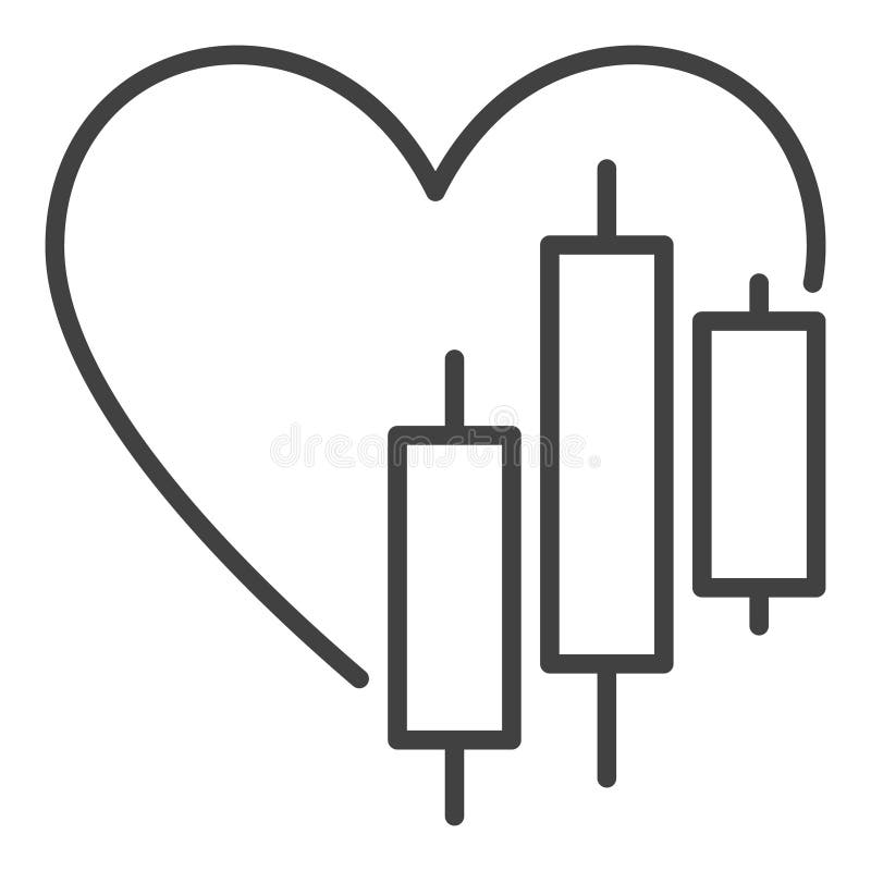 Heart and Chart Vector Thin Line Minimal Icon or Symbol Stock ...