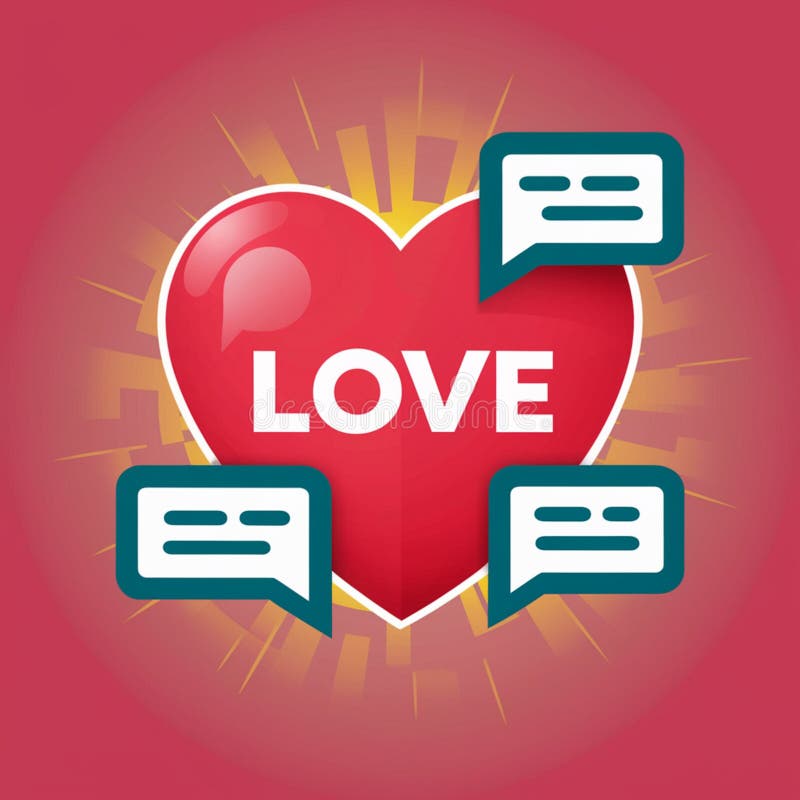 Heart with Chat Bubble Template for Expressing Love Online Stock ...