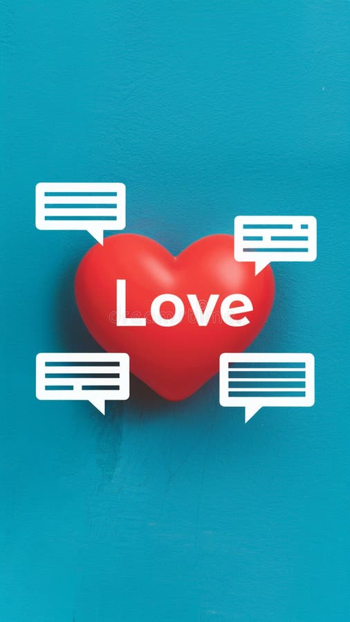 Heart with Chat Bubble Template for Expressing Love Online Stock ...