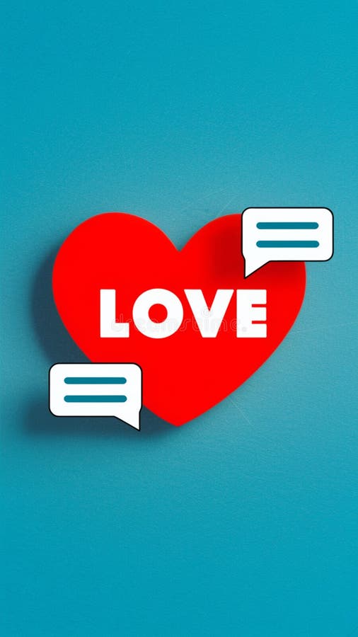 Heart with Chat Bubble Template for Expressing Love Online Stock ...