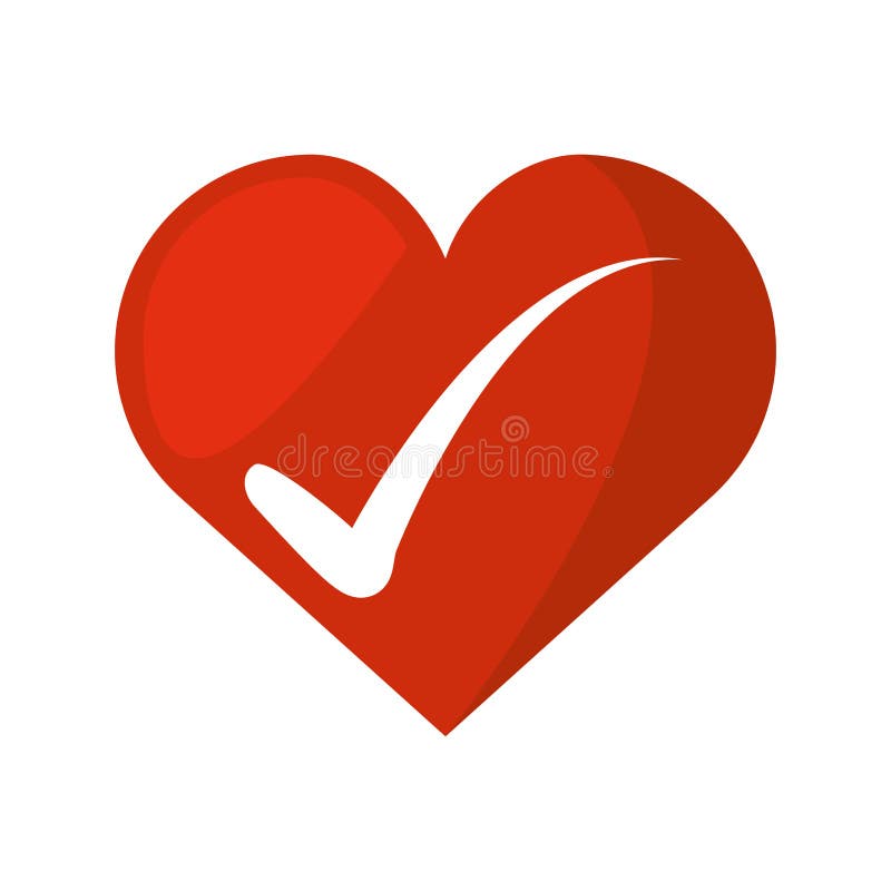 Heart with check icons stock vector. Illustration of voting - 79021645