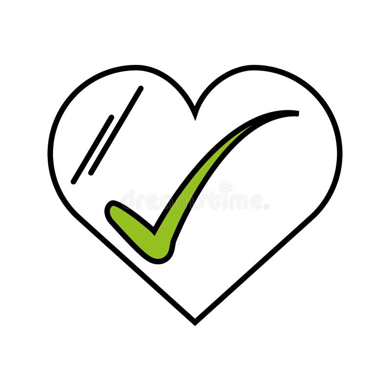Heart with check icons stock vector. Illustration of solution - 79021955