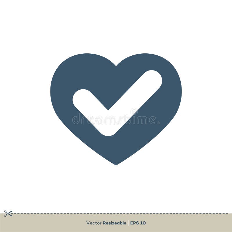 Heart Check Mark Vector Logo Template Illustration Design Stock Vector ...