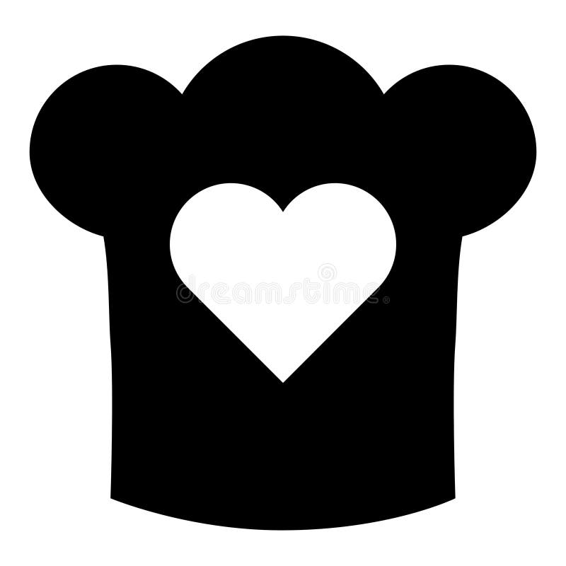 Heart Chef Cartoon Design Style Wearing White Hat Stock Vector ...