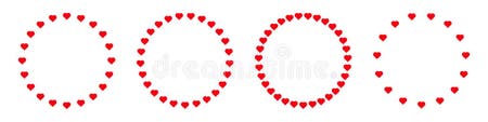 Heart Circle Frame. Love Heart Frame Round Border Stock Vector ...
