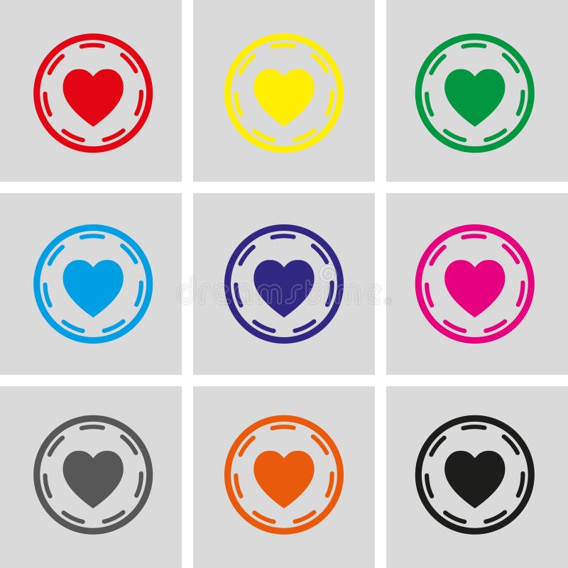 Heart in Circle Icon Stock Vector Illustration Flat Design Stock Vector ...