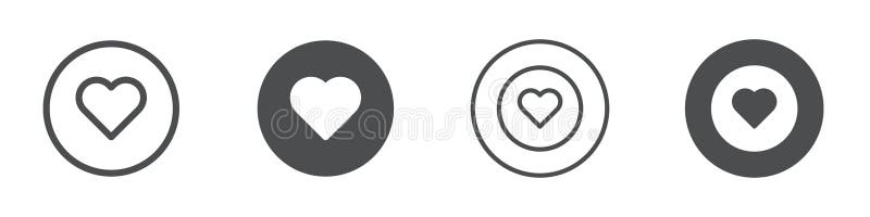 Heart in a Circle Icon Vector Logo Outline Stock Vector - Illustration ...