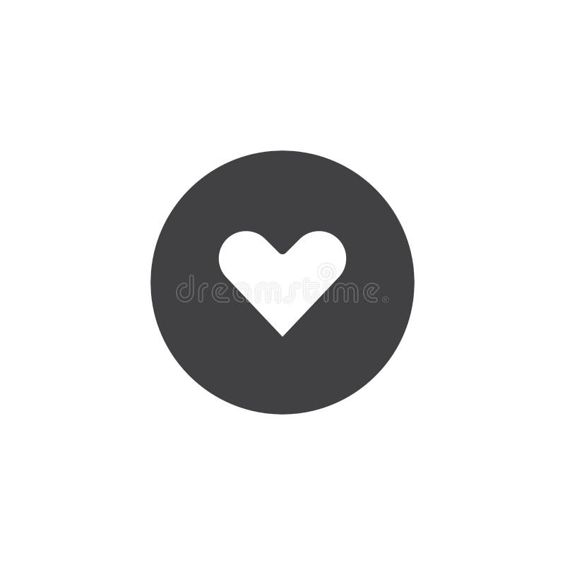 Heart In A Circle Vector Icon Stock Vector - Illustration of flat ...