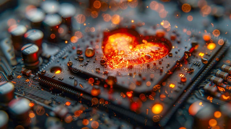 Heart on Circuit: a Glowing Heart Shape Integrated into a Computer ...