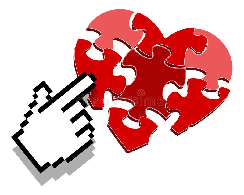 Heart click stock vector. Illustration of connect, pointer - 8231376