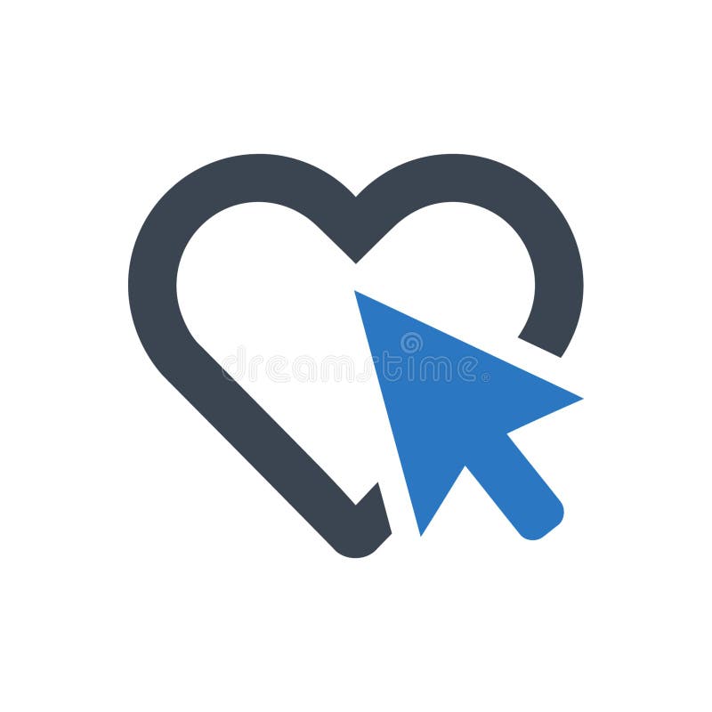 Heart Click Icon stock vector. Illustration of symbol - 361528878