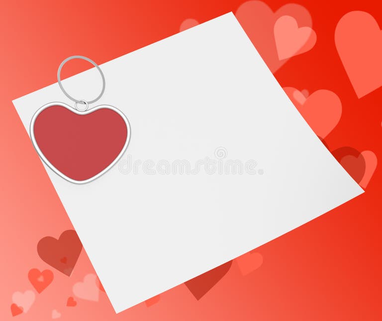 Heart Clip on Note Means Affection Note or Love Stock Illustration ...