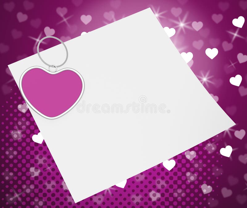 Heart Clip on Note Shows Romantic Message or Stock Illustration ...