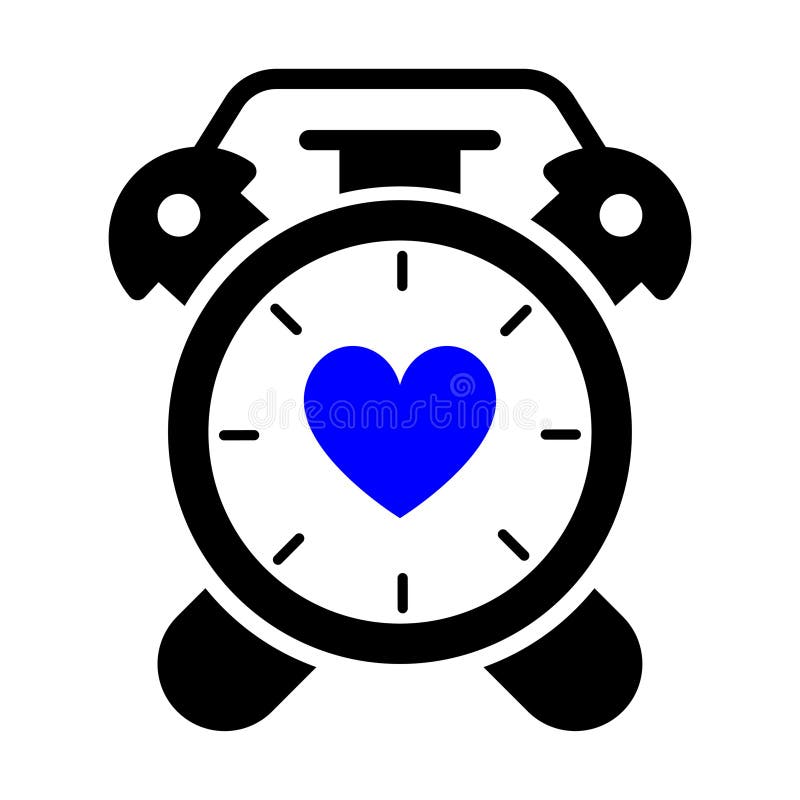 Heart Clock Icon stock vector. Illustration of vector - 330671583