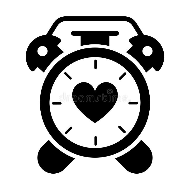 Heart Clock Icon stock vector. Illustration of graphic - 330671969