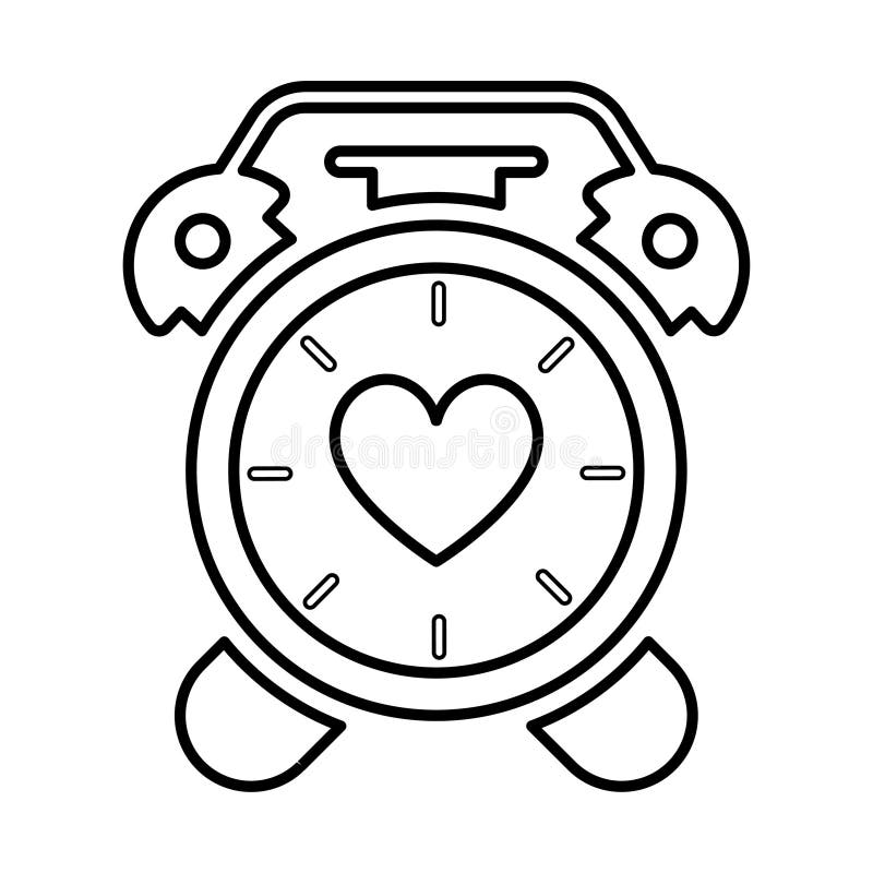 Heart Clock Icon in Outline Style Stock Vector - Illustration of ...