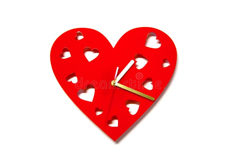 Red heart clock stock image. Image of face, love, heart - 13508551