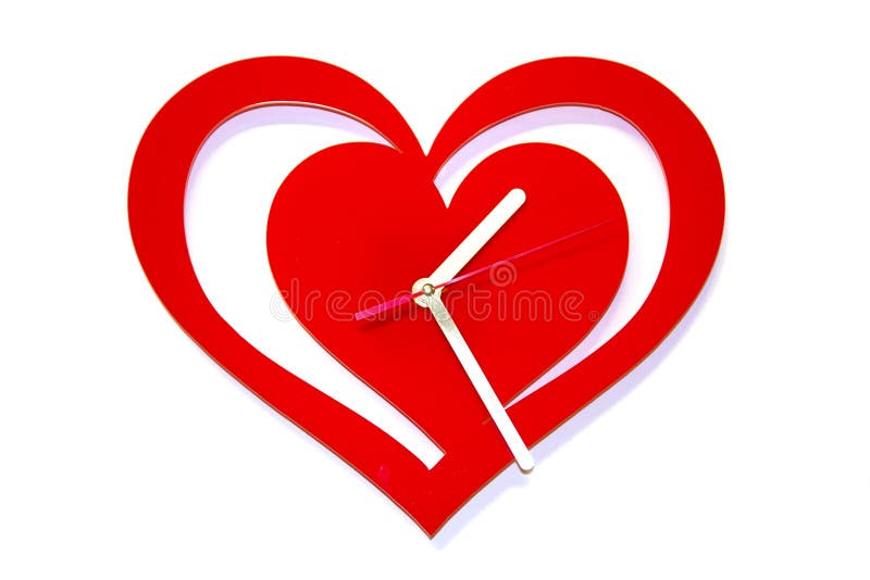 Red heart clock stock image. Image of face, love, heart - 13508551