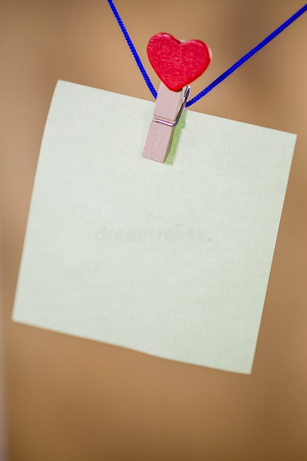 Heart Clothes Peg Holding Note Stock Image - Image of memo, sticky ...