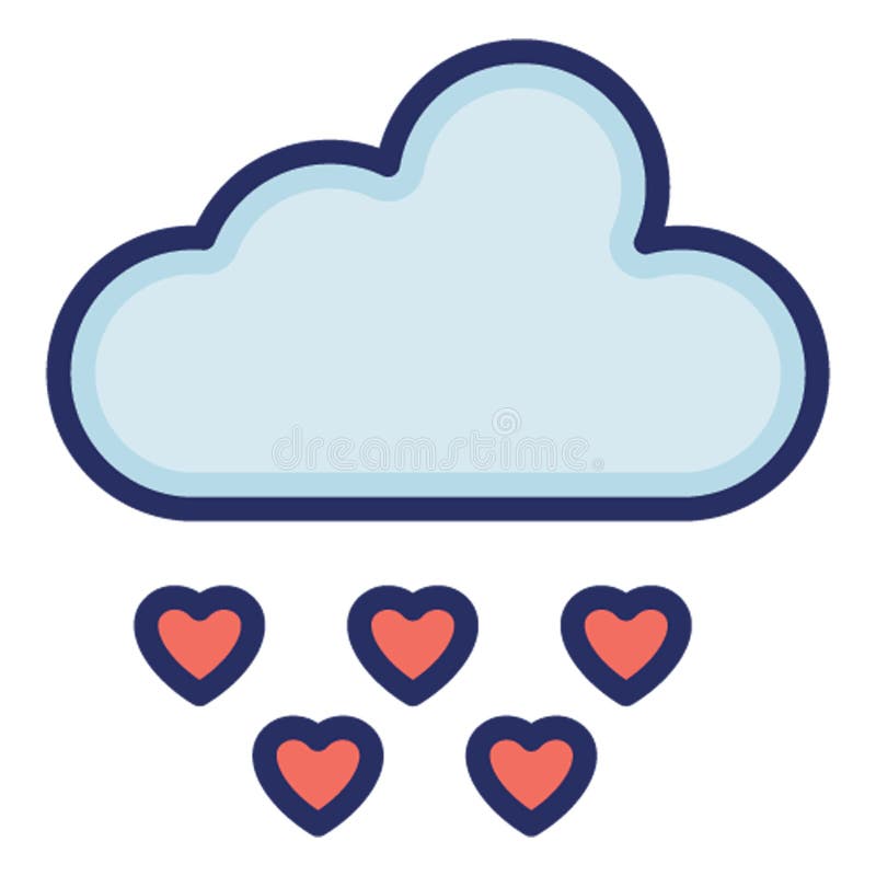 Heart Cloud, Cloud Isolated Vector Icon Which Can Be Easily Modified or ...
