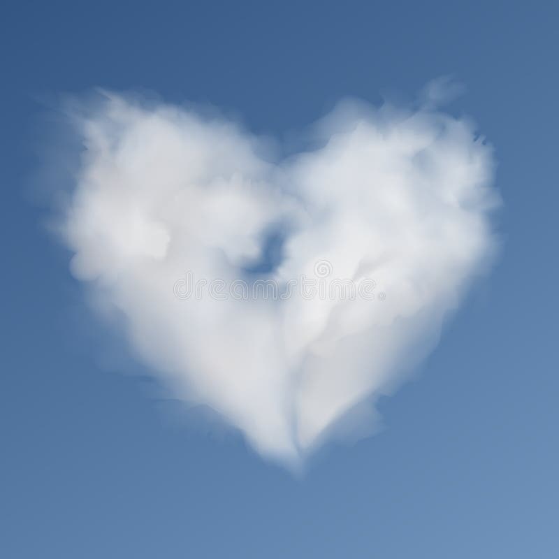 Heart Cloud stock vector. Illustration of white, shape - 44109597