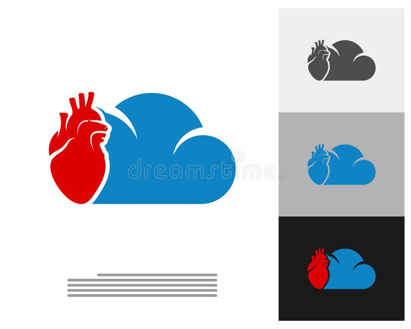 Heart Cloud Logo Vector Template, Creative Human Heart Logo Design ...