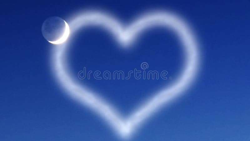 A Moon Heart-shaped Shines Over Sea on Valentine S Day Stock Footage ...