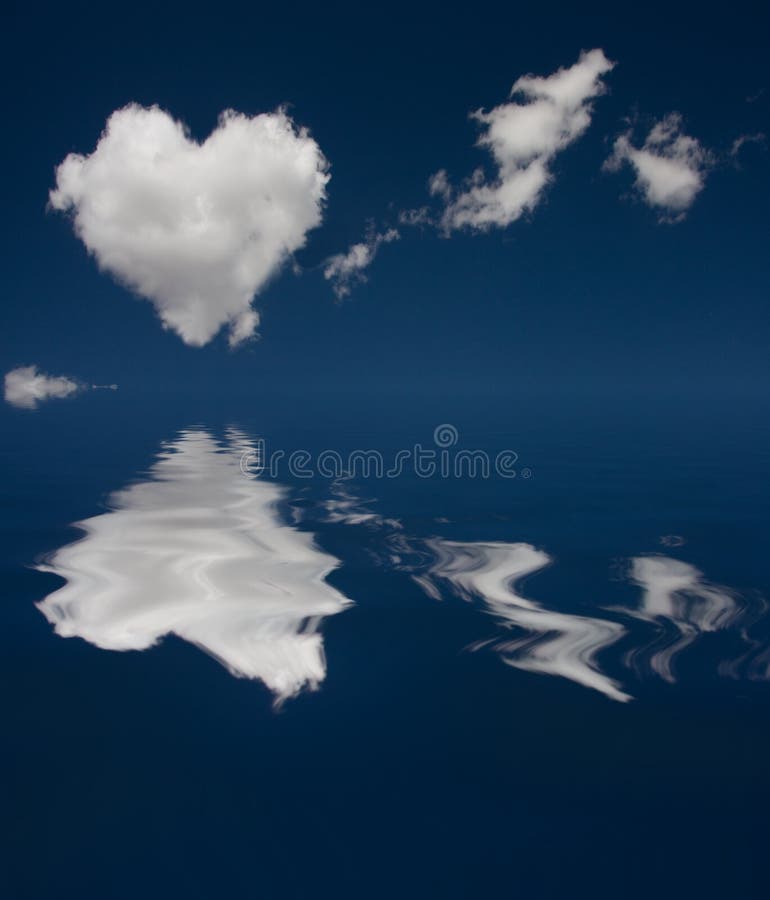 Heart Cloud and reflection stock illustration. Illustration of ...