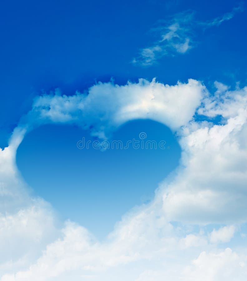 Heart shaped cloud stock photo. Image of sign, shape, love - 9852378
