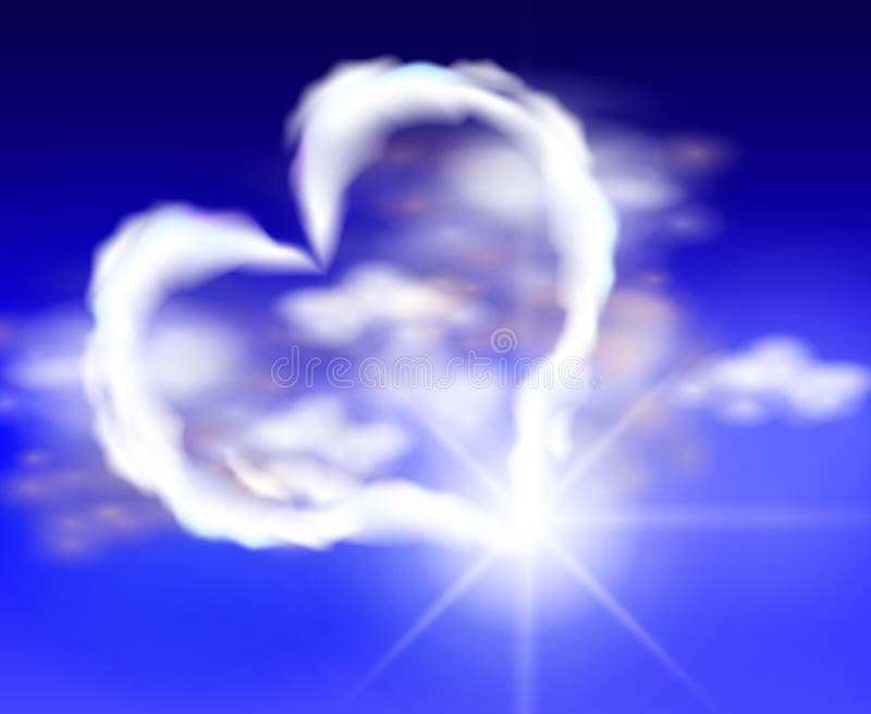Heart of clouds in the sky stock illustration. Illustration of ideas ...