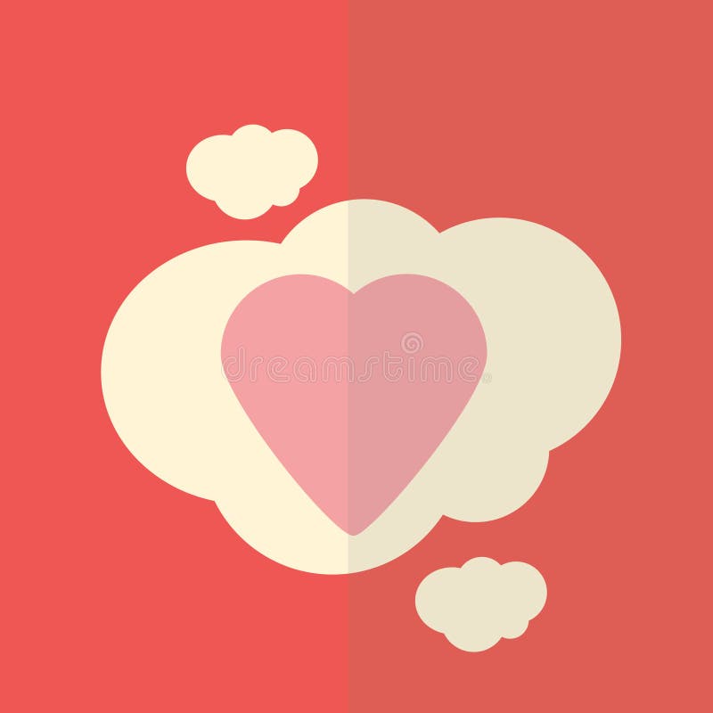Heart in Clouds. Vector Illustration Decorative Design Stock Vector ...