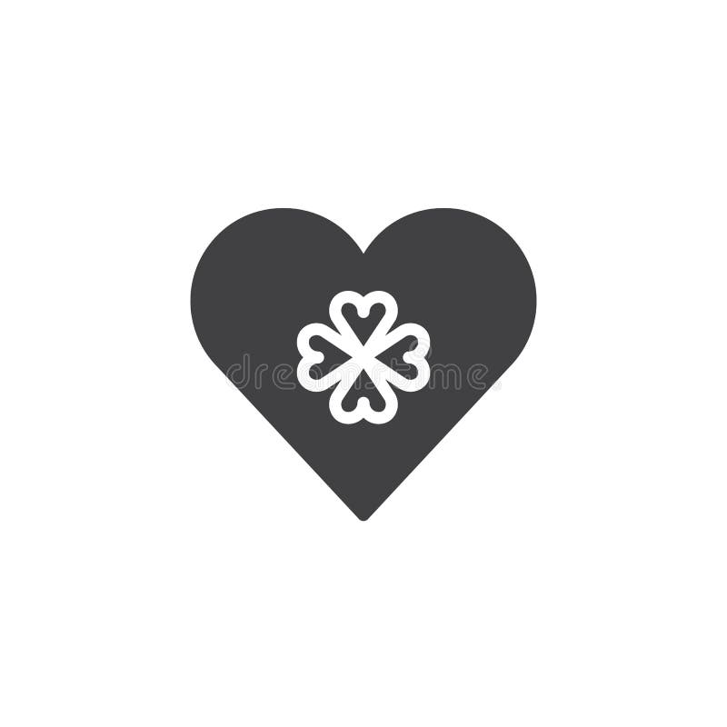 Heart with Clover Outline Icon Stock Vector - Illustration of patricks ...