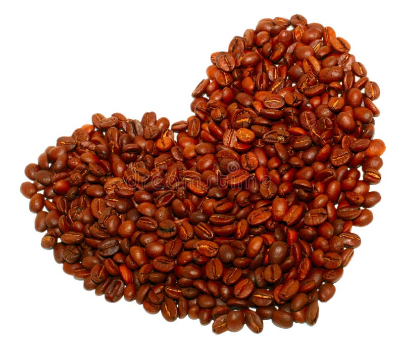 Heart from coffee beans stock photo. Image of heat, macro - 7158138
