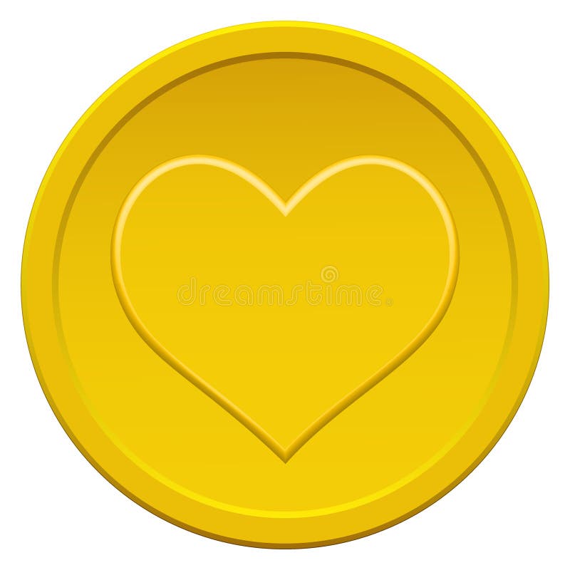 Heart coin stock illustration. Illustration of greeting - 36812646
