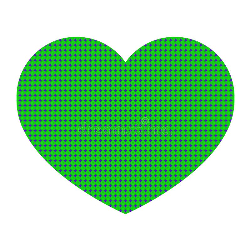Heart from a Color Geometrical Pattern. Small Purple and Green Circles ...