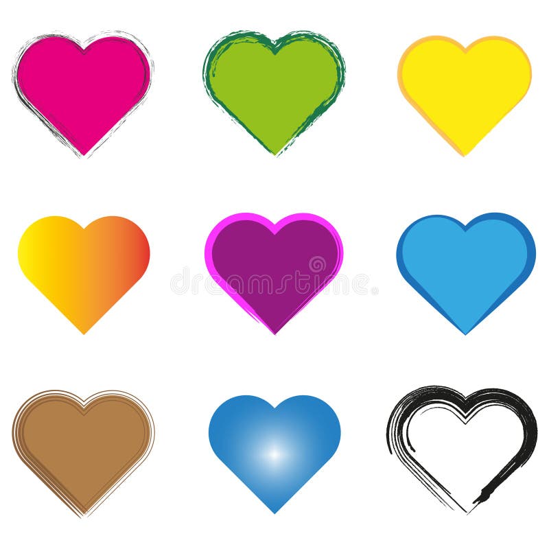 Heart Color Set Icons. Vector Illustration. EPS 10 Stock Vector ...
