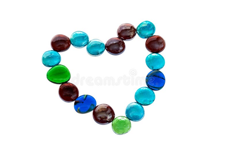 Heart of Colored Stones, Isolate on a White Background Stock Photo ...