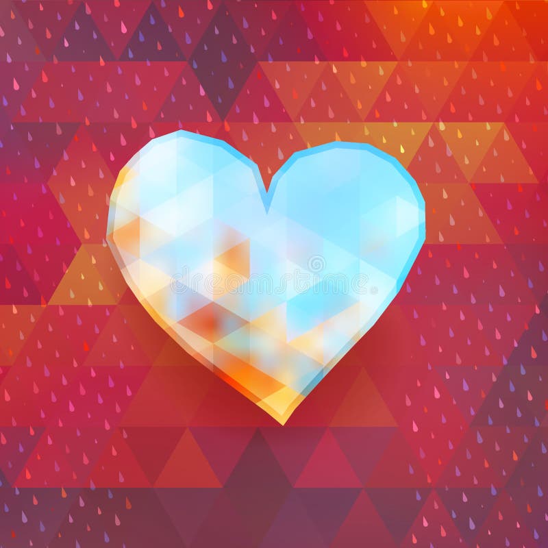 Heart on Colorful Triangles. EPS 10 Stock Vector - Illustration of ...