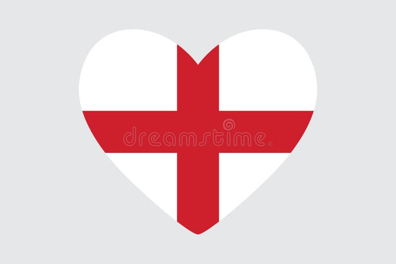 Heart in Colors and Symbols of the England Flag, Stock Illustration ...