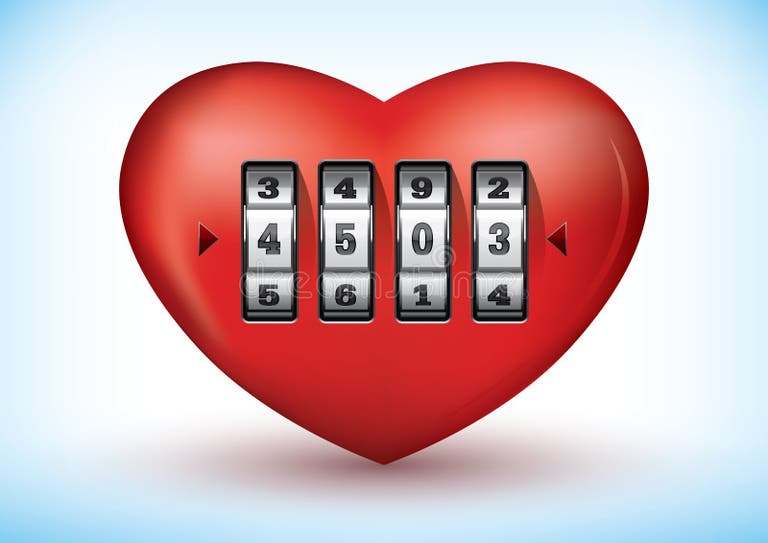 Heart with a Combination Lock Stock Vector - Illustration of device ...