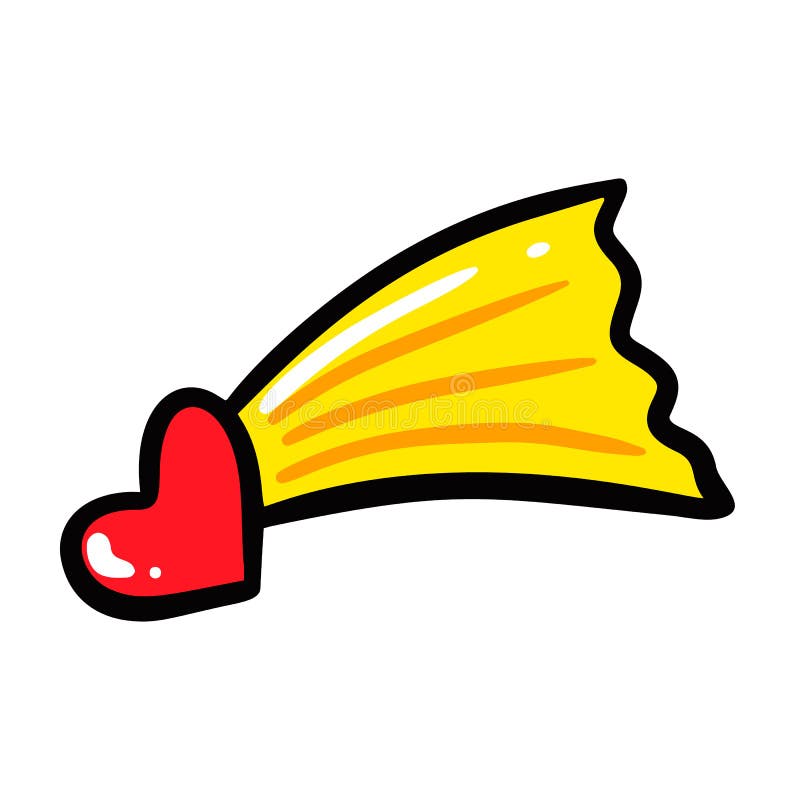 Heart Comet in Comic Stile. Vector Illustration Stock Vector ...