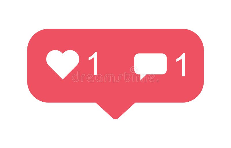 Heart and Comment Notification Follower Notification Symbol Instagram ...