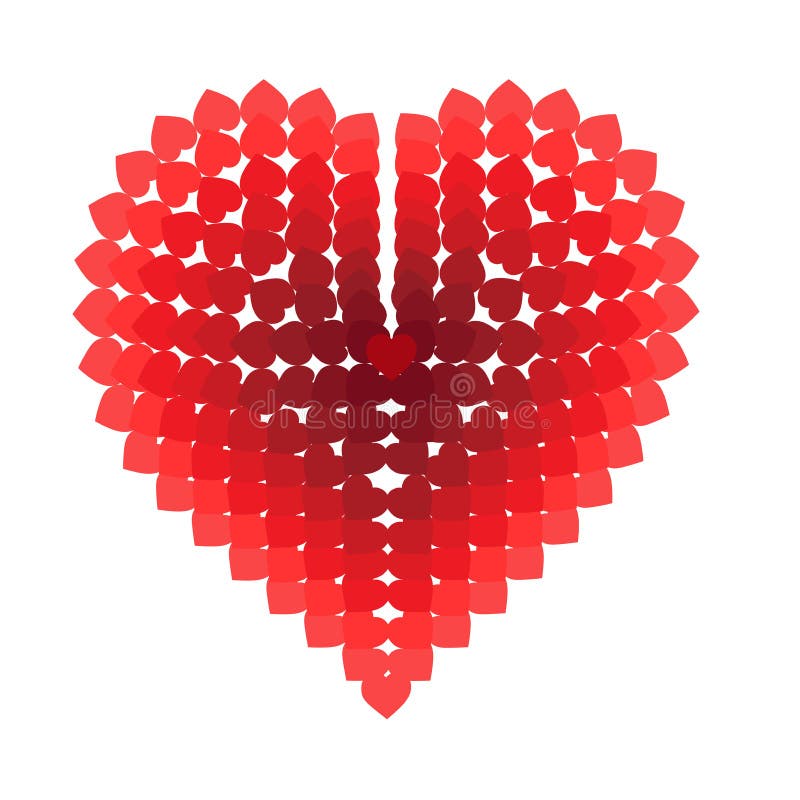 Heart Composed of Small Hearts Stock Illustration - Illustration of ...