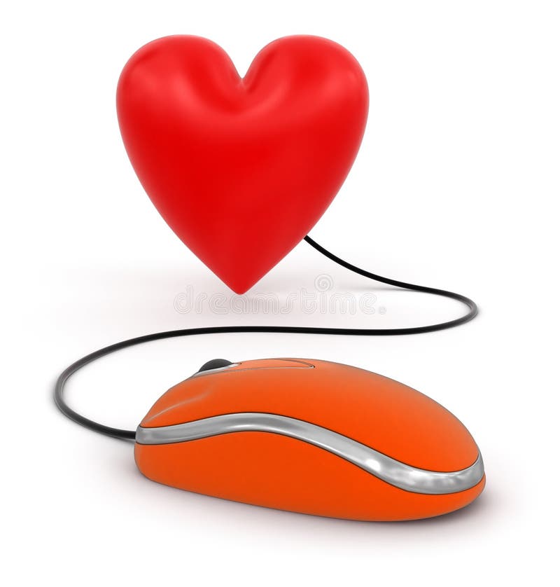 Heart with Computer Mouse (clipping Path Included) Stock Illustration ...