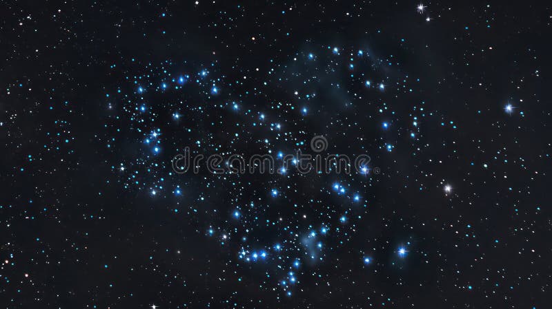 Heart Constellation in the Midnight Sky Stock Illustration ...