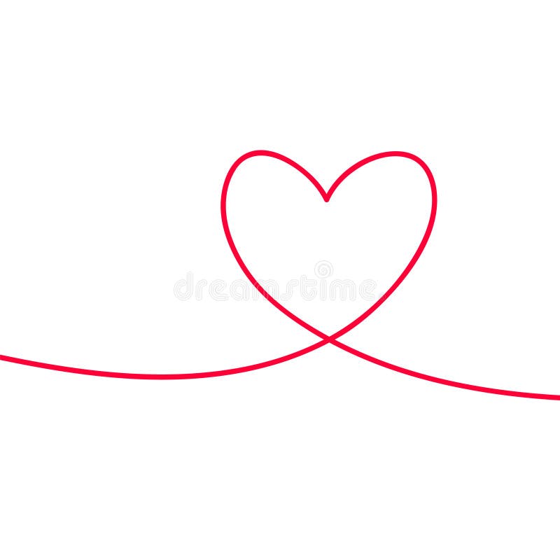 Heart in Continuous Drawing Lines. Continuous Black Line. the Work of ...