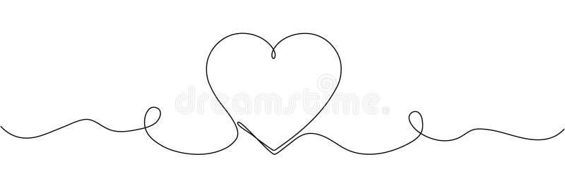 Heart Continuous One Line Art Drawing Stock Vector Illustration Of